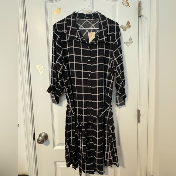 Doe & Rae | Dresses | Doe And Rae Black And White Plaid Dress Size X ...
